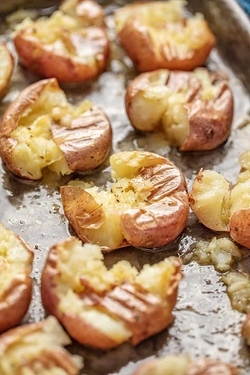 Side dish - Honey baked ham smashed potato salad recipe